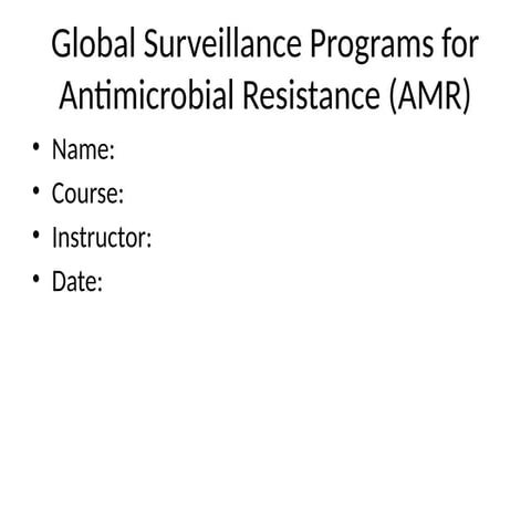 Comprehensive Overview of Global Antimicrobial Resistance Surveillance ...