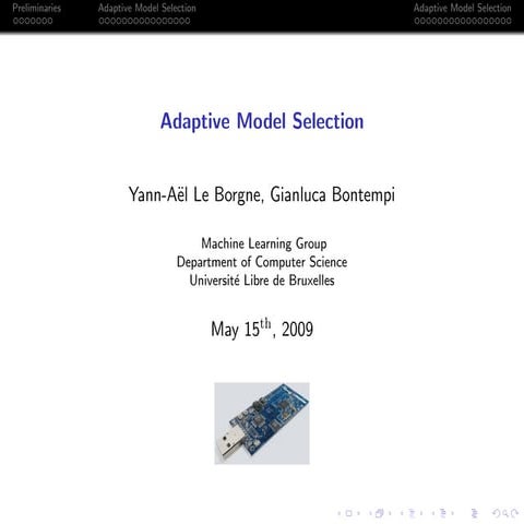 Adaptive Model Selection In Wireless Sensor Networks Ppt