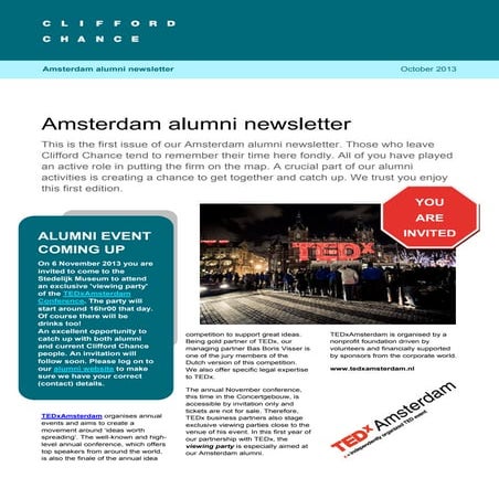 Amsterdam alumni newsletter - October 2013 | PDF
