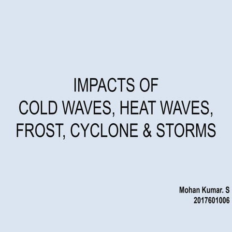 Impacts of Heat,Cold Waves, Stroms And Tropical Cyclones | PPTX