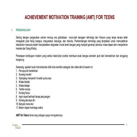 Program AMT for teens | PDF