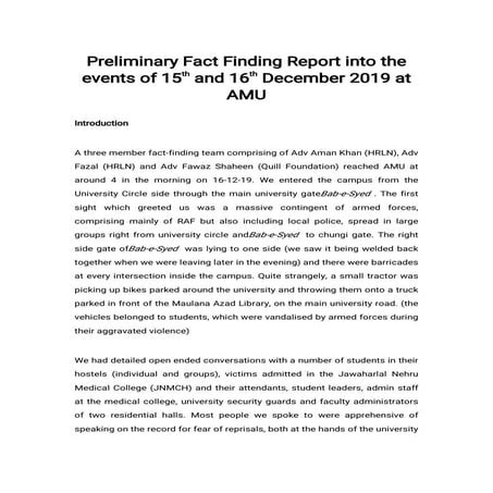 AMU Fact Finding | PDF