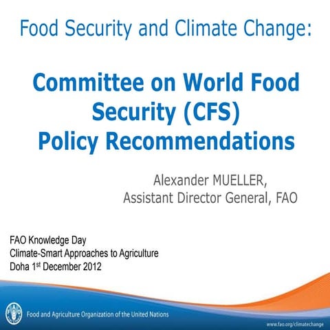 Committee on World Food Security (CFS) Policy Recommendations | PDF