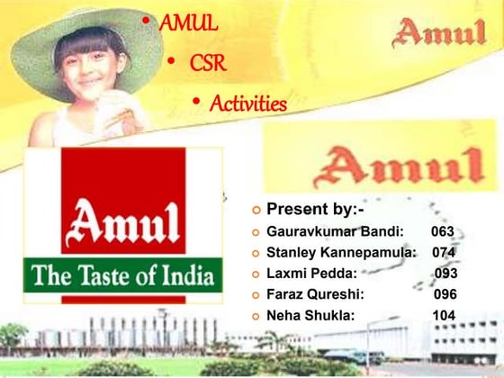 Csr of amul | PPTX | Agriculture | Industries