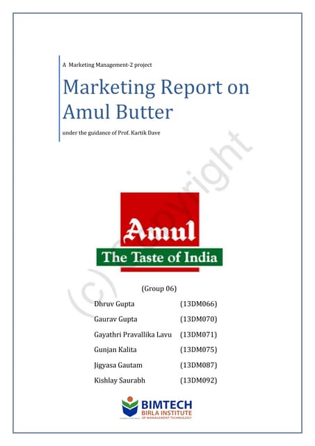 Product line of AMUL | PPTX