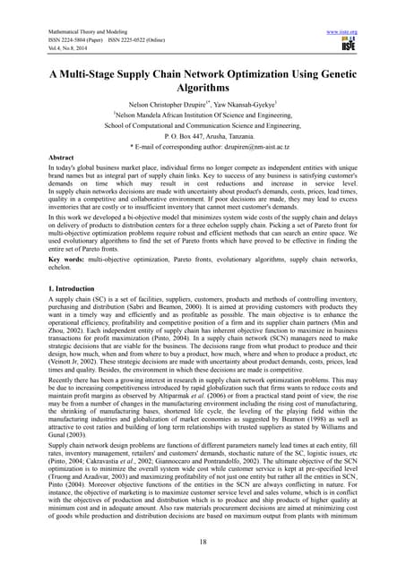 IDENTIFICATION OF SUPPLY CHAIN MANAGEMENT PROBLEMS: A REVIEW | PDF