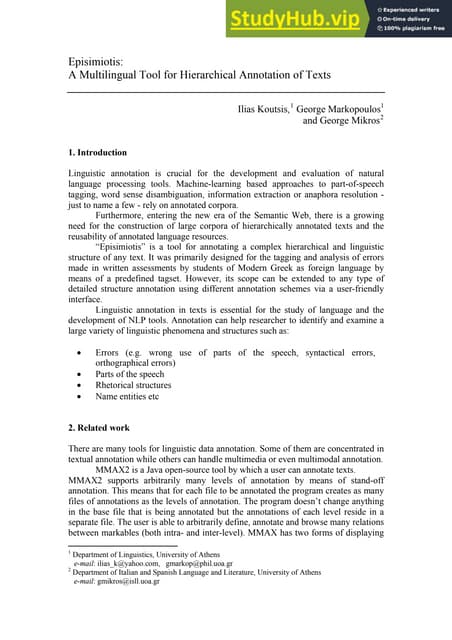 A Multilingual Tool For Hierarchical Annotation Of Texts Pdf 7651