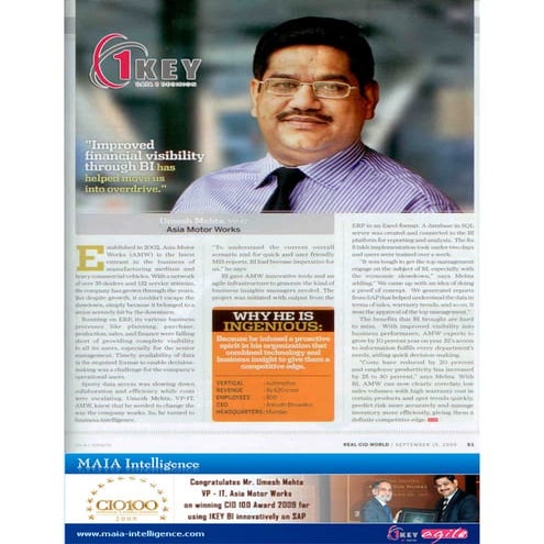 Asia Motor Works implements 1KEY BI | PDF