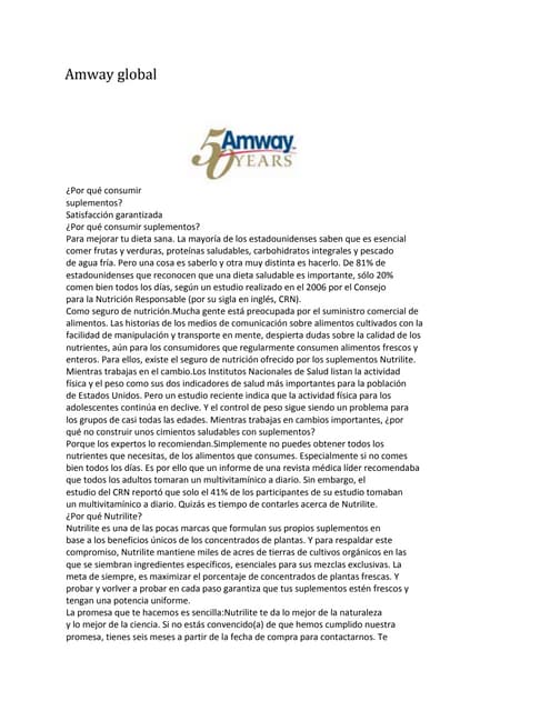 AMWAY GLOBAL | PDF