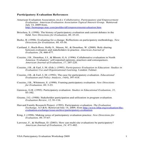 Participatory evaluation: a method to empower communities | PPT