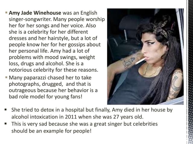 Alcohol Intoxication Amy Winehouse
