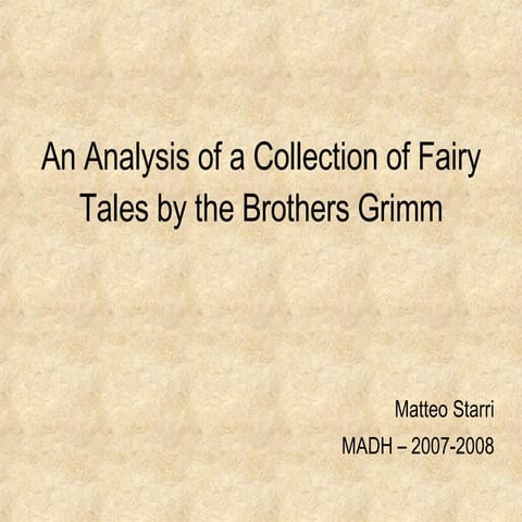 An Analysis Of A Collection Of Fairy Tales | PPT