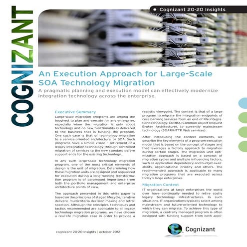 An Execution Approach To Large Scale Soa Technology Migration Pdf Computer Software And
