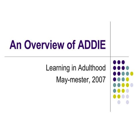 An Introduction to ADDIE | PPT