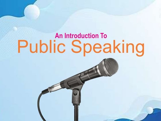 Basics of public speaking | PPTX