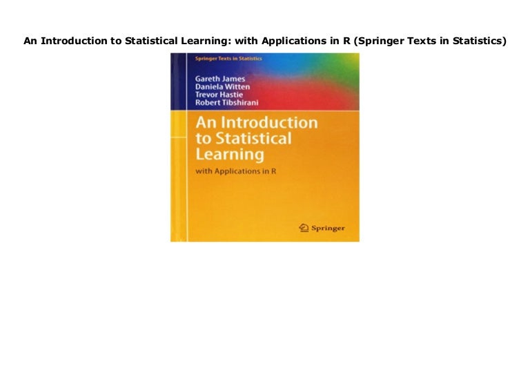 An introduction to statistical learning - psadolava
