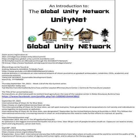 An Introduction to UnityNet - IGU-Summit Week 118 2023-09-07 | PDF