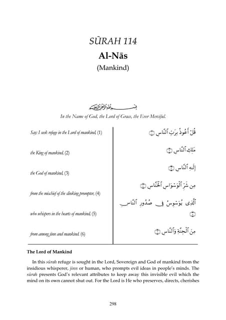 Meanings for Surah An-Nass for Kids | PPT