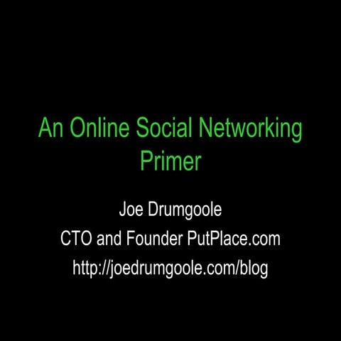 An Online Social Networking Primer | PPT