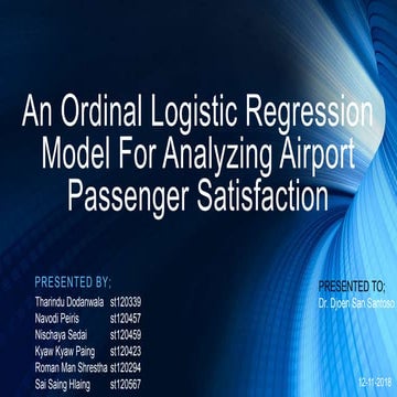 An Ordinal Logistic Regression Model For Analyzing Airport Passenger ...