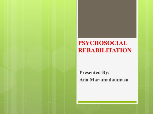 Role Of Social Worker As A Member Of Multidisciplinary Rehabilitation…