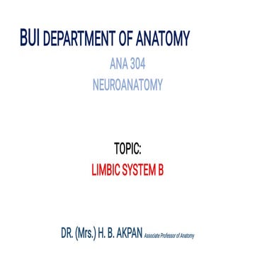 ANA 304 Limbic System BUI.pdf..................... | PPT