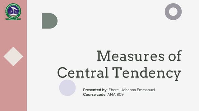 Measures of central tendency | PPT