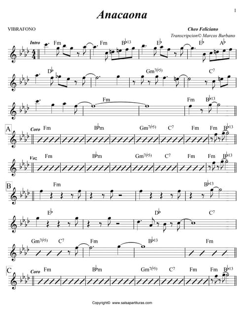 Anacaona piano score | PDF