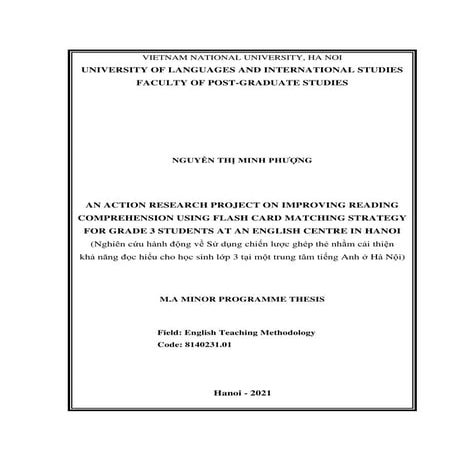 An action research project on improving reading comprehension using ...