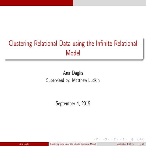 Clustering Relational Data using the Infinite Relational Model | PDF