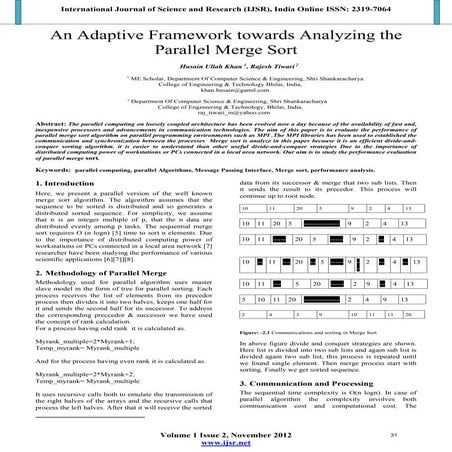 An Adaptive Framework Towards Analyzing The Parallel Merge Sort Pdf
