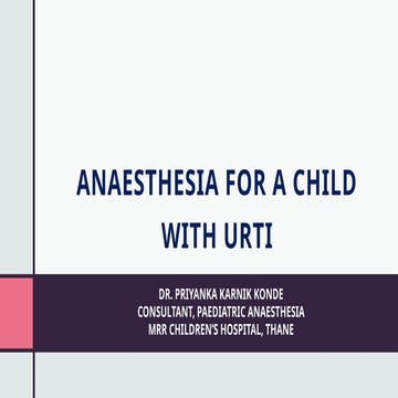 Comprehensive Anesthesia Management for Pediatric Patients with Upper ...