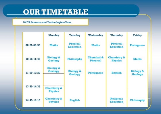 Our school timetable (10LH) | PPT