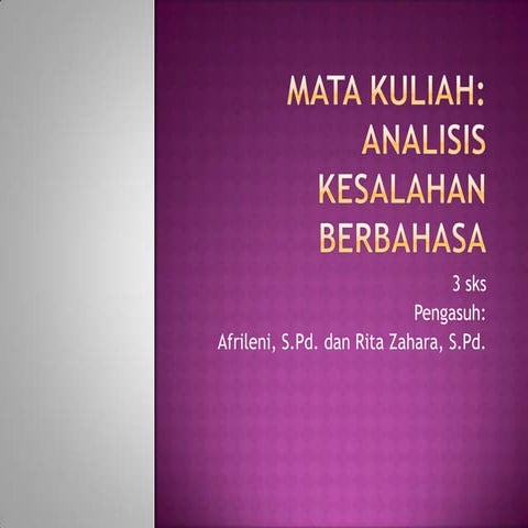 Analisis Kesalahan Berbahasa | PPTX
