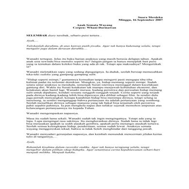 Anak semata wayang (whani darmawan) | DOC