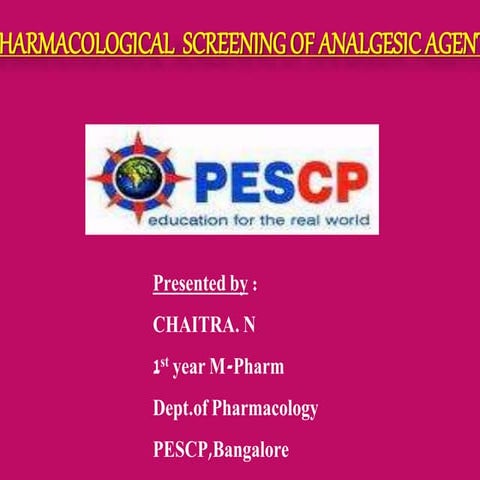 Analgesic screening methods | PPTX