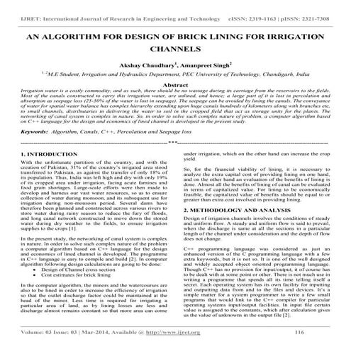 Chapter 6 design of irrigation channel1 | PDF