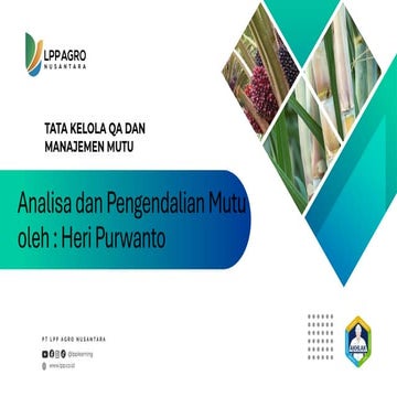 Analisa dan Pengendalian Mutu minyak kelapa sawit | PPT