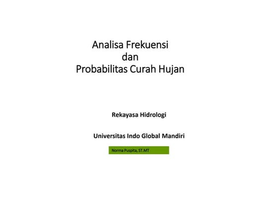 Menghitung Curah hujan rata-rata dengan Metode aljabar | PPTX
