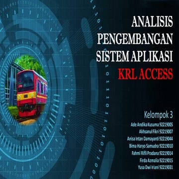 Analisa pengembangan sistem aplikasi krl access | PPT