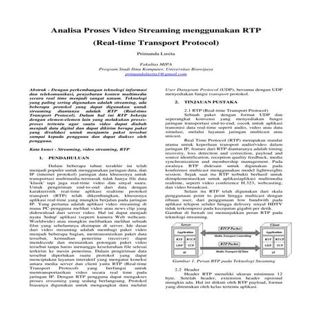 Analisa proses video streaming menggunakan rtp | PDF