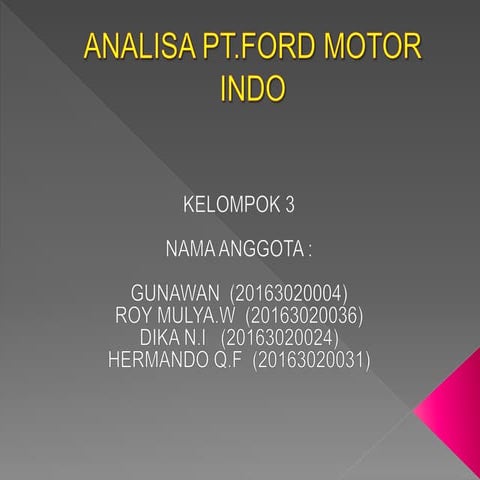 Analisa pt.ford motor indo | PPTX