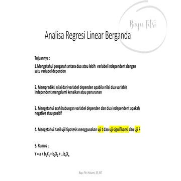 Analisa regresi linear berganda.1 | PPT