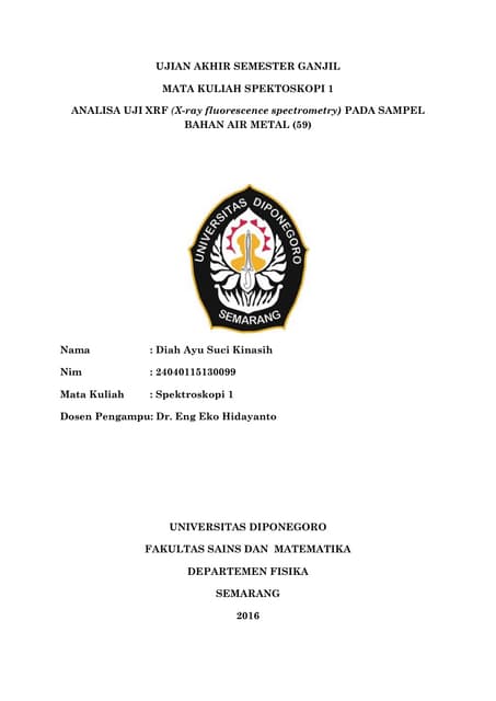 Pengujian material menggunakan SEM-EDX | PPTX