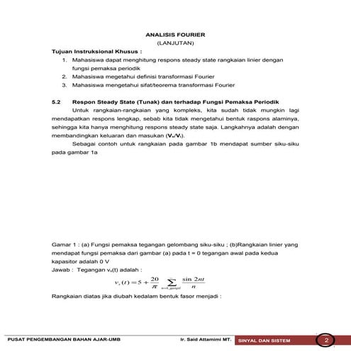 Metode transformasi fourier | PPTX