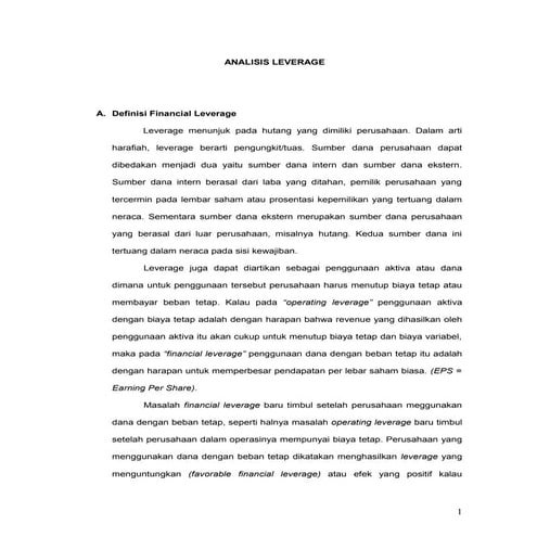 Analisis Leverage Doc