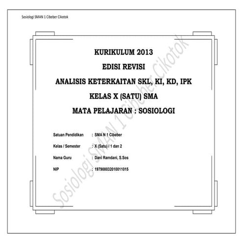 Analisis skl-ki-kd-kur 2013 edisi revisi | PDF