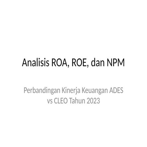 Analisis - ades vs cleo - 2023 - pptx | PPT
