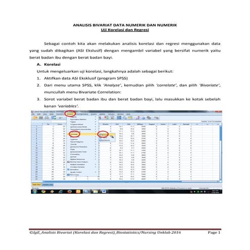 Analisis bivariat korelasi_dan_regresi_data_numerik_dan_numerik | PDF