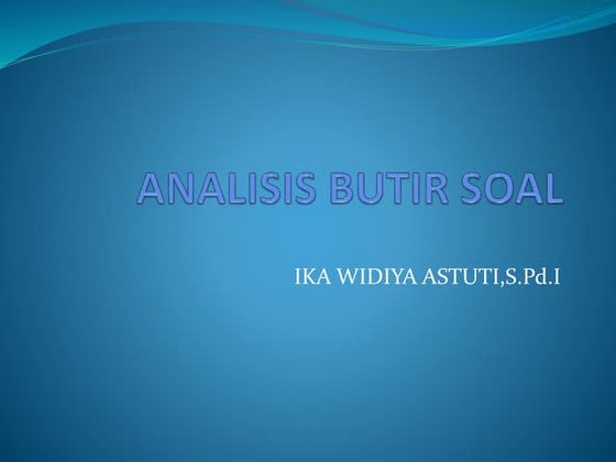 Analisis butir soal | PPT